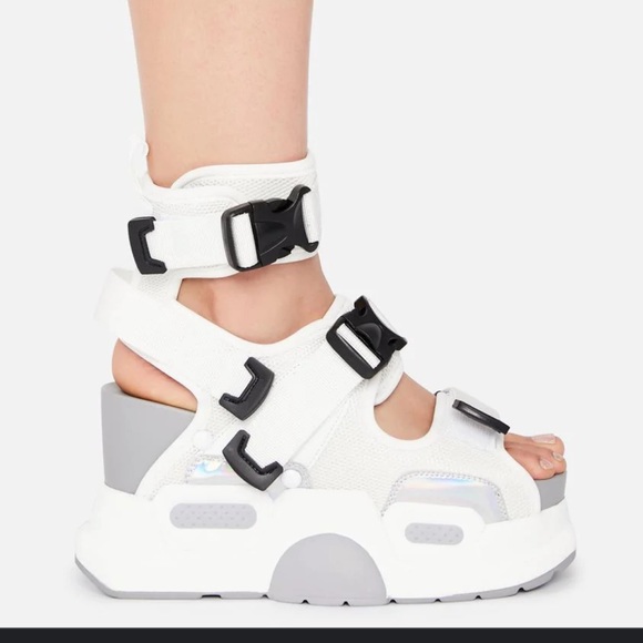 Dolls Kill | Shoes | Dolls Kill White Platform Sandals | Poshmark